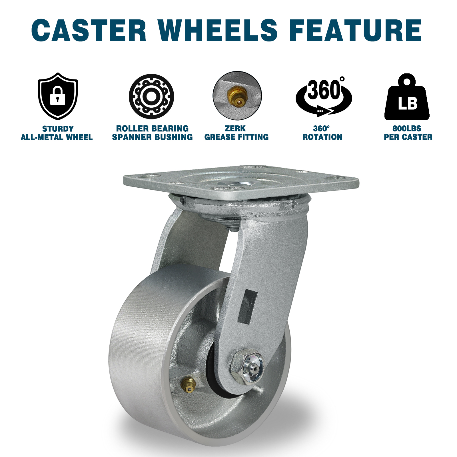 Heavy Duty Caster Wheels Heavy Duty Swivel Caster - 4" Wheel, 1000 Lb ...